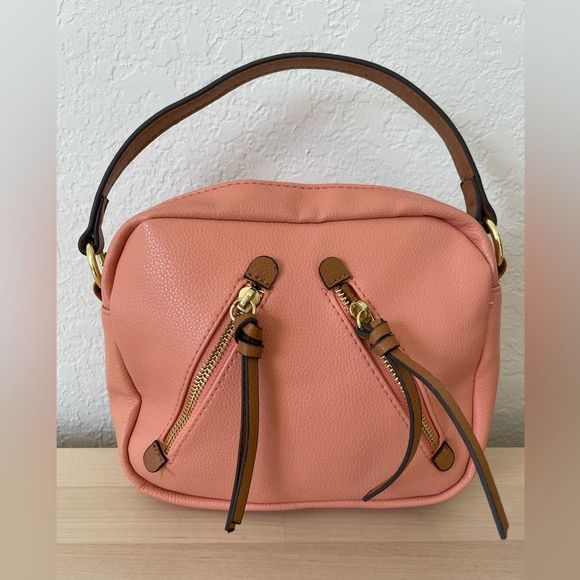 Source Unknown | Bags | Pink Vegan Leather Mini Handbag Two Front ...